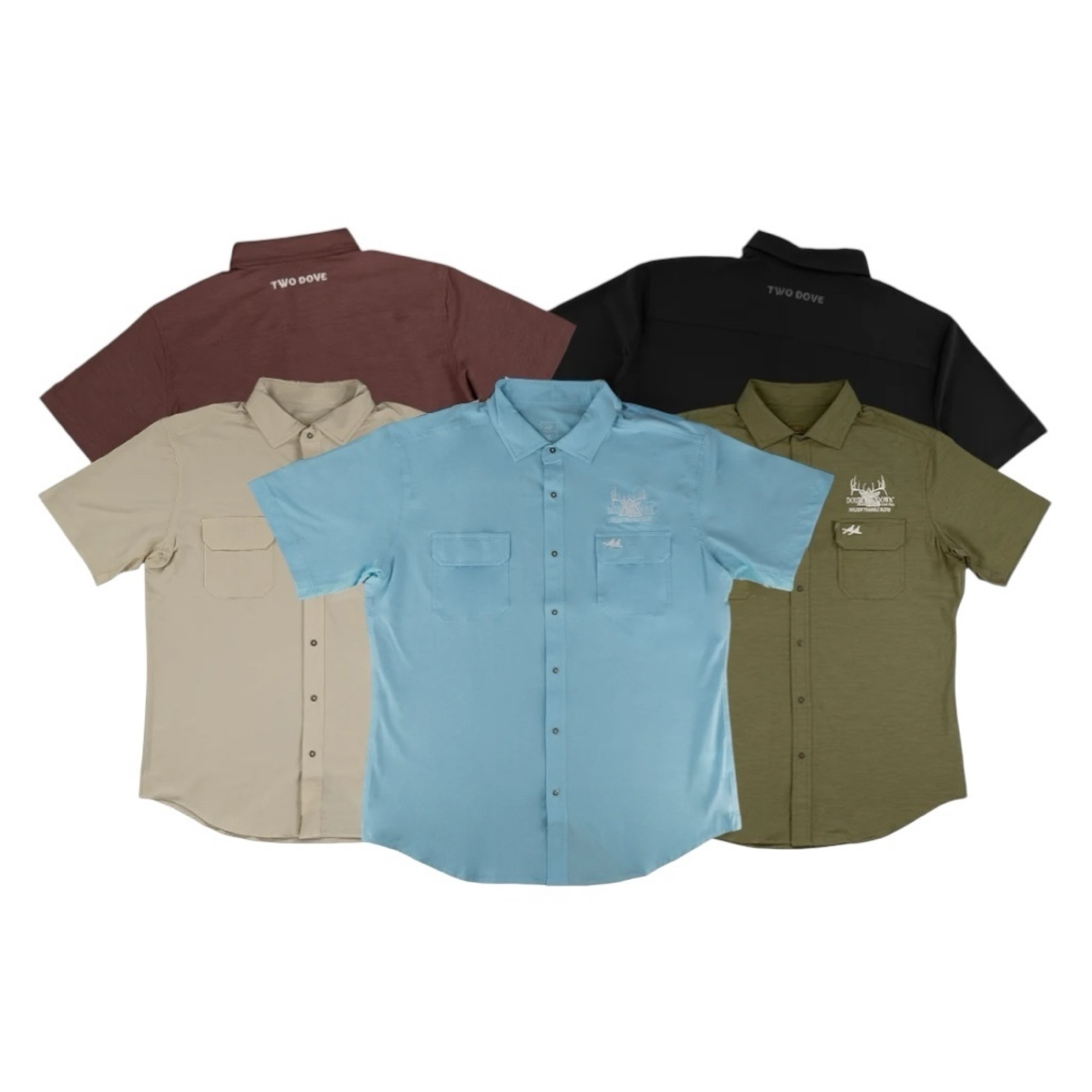 Double Down Embroidered Two Dove Shirts – Double Down Deer Feed